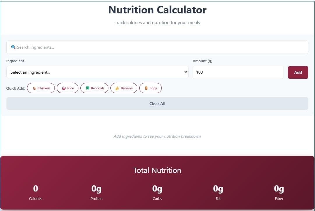Nutrition Calculator - Culinary Craving